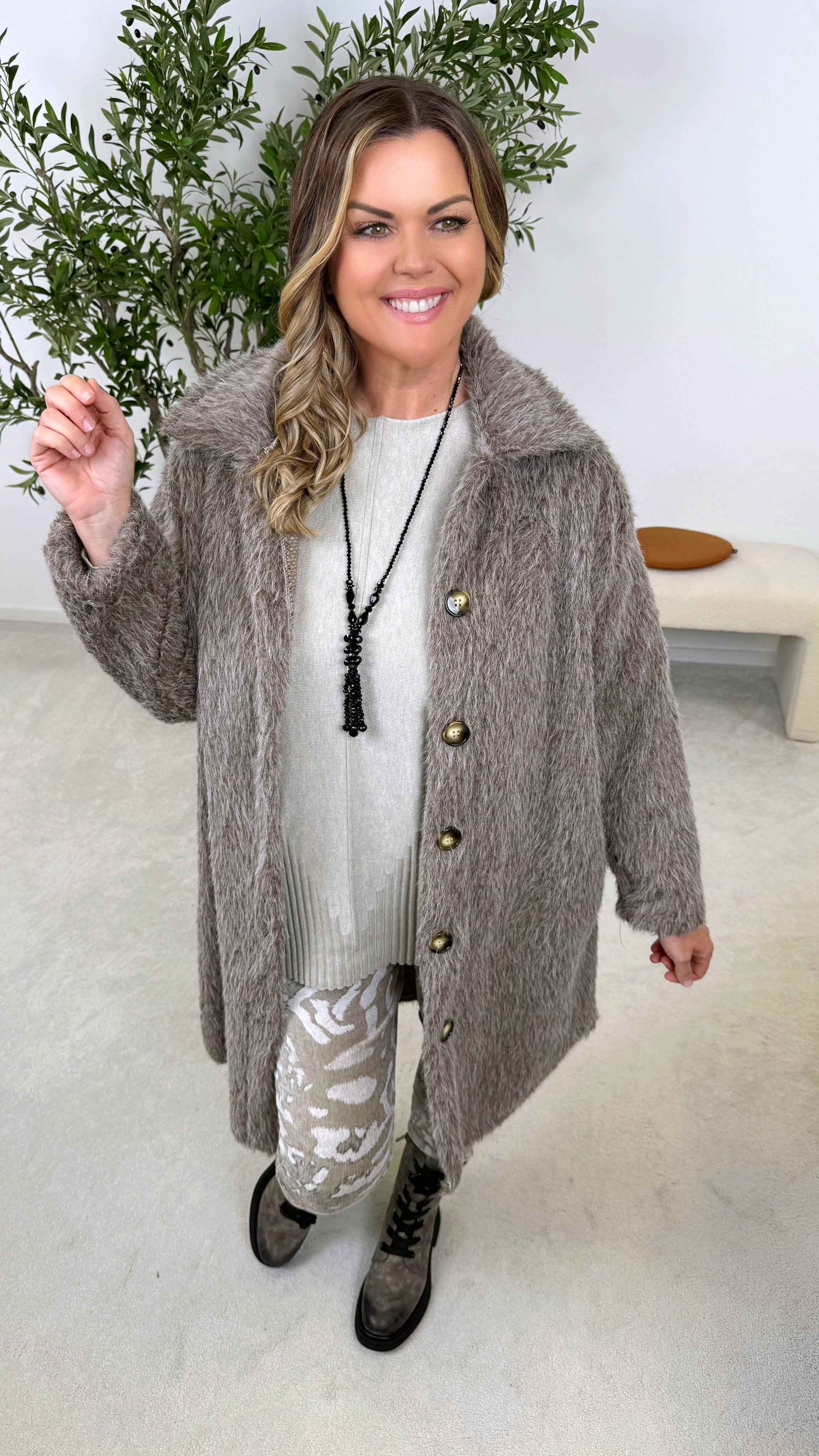 Mantel Teddy Queen *Taupe*