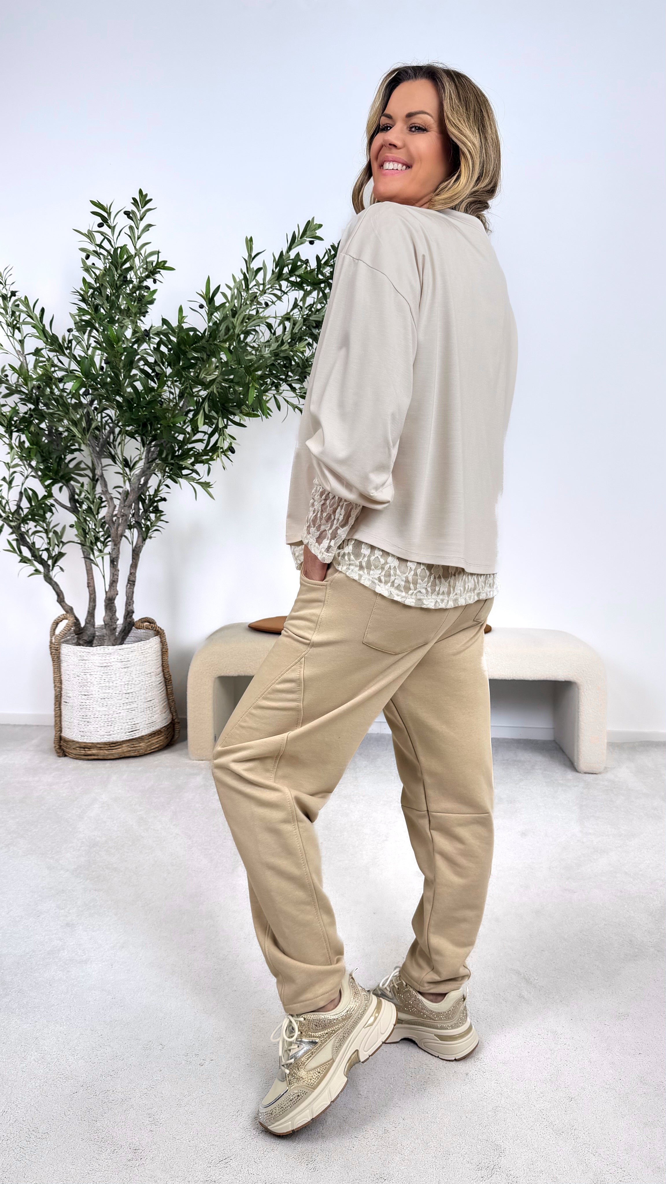 Langarmshirt Pure Love *Beige*